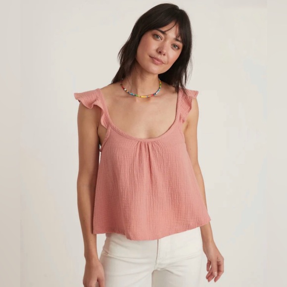 Marine Layer | Tops | Marine Layer Jude Flutter Sleeve Tank In Pink ...